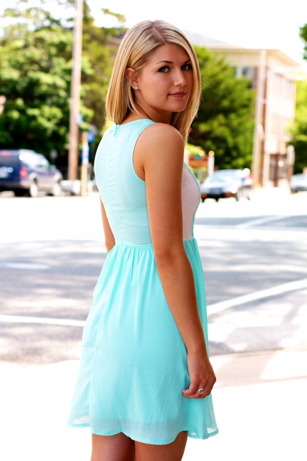 Ya Los Angeles Sleeveless Dress With Binding And Lace Bodice