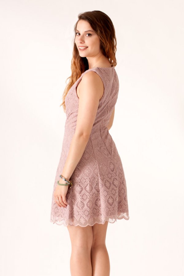 NikiBiki Tile-Lace Embroidered Dress